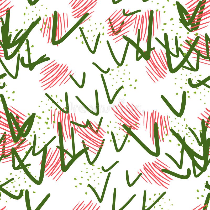 Fantasy Messy Freehand Doodle Geometric Shapes Seamless Pattern ...