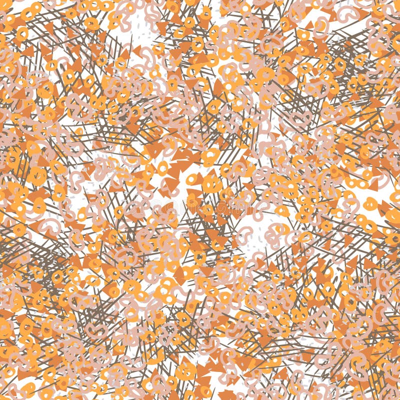 Fantasy Messy Freehand Doodle Geometric Shapes Seamless Pattern. Stock ...