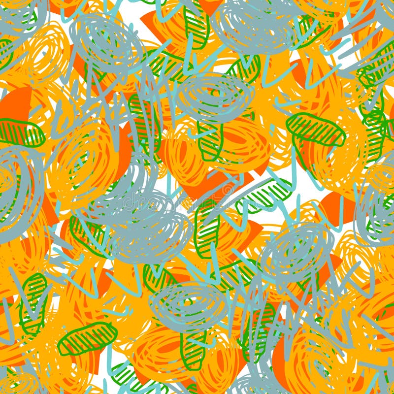 Fantasy Messy Doodle Geometric Shapes Background. Abstract Card Stock ...