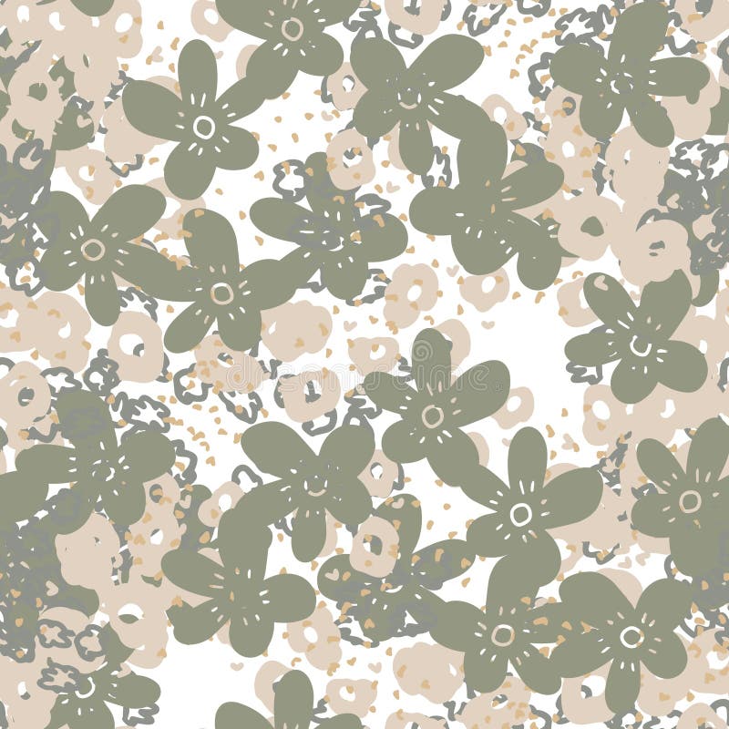 Fantasy Messy Freehand Doodle Geometric Shapes Seamless Pattern ...