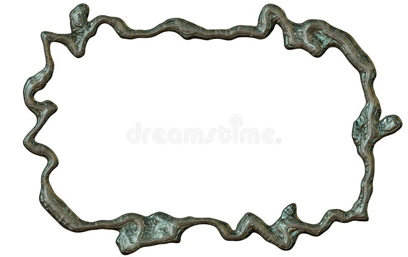 Fantasy Metallic Frame with Ornament Stock Illustration - Illustration ...