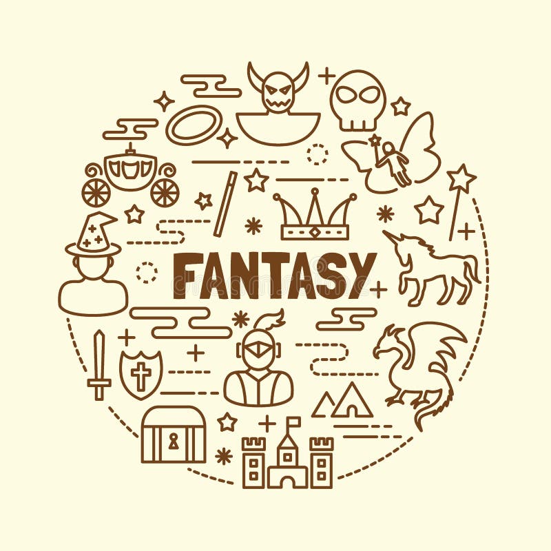 Fantasy icons stock vector. Illustration of mace, medieval - 39964702