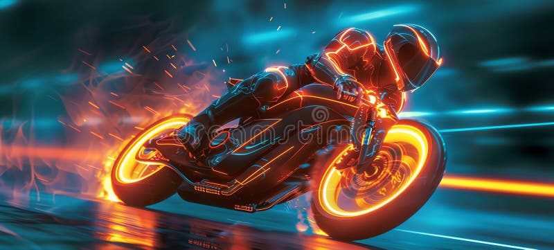 Fantasy Motorcycle, AI Generated Stock Illustration - Illustration of ...