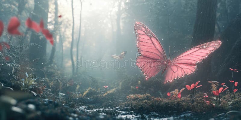 A Fantasy Mountain Landscape with Floating Crystals and Mist for ...