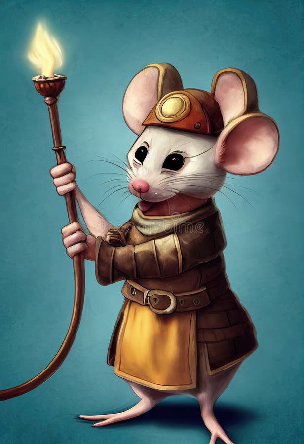 A Fantasy Mouse in an Abstract Fireman, Mouse with a Burning Tube 3d ...