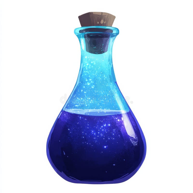 This Fantasy and Mystery Potion Bottle Features a Glowing Light Stock ...