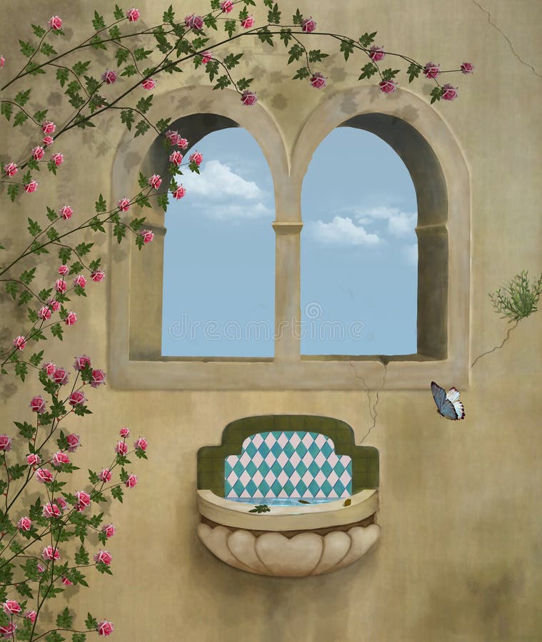 Fantasy old windows stock photo. Image of children, manipulation - 70632046