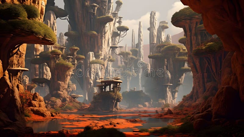 Fantasy onward environment stock illustration. Illustration of fantasy ...