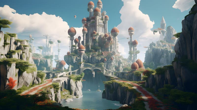 Fantasy onward environment stock illustration. Illustration of ...