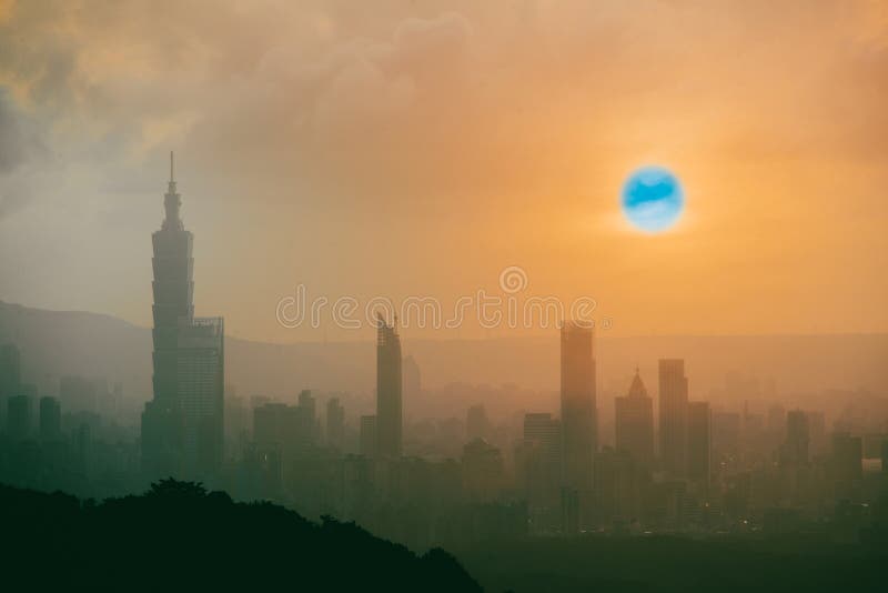 Fantasy Orange Sky. Dynamic Clouds at Sunset Stock Photo - Image of ...