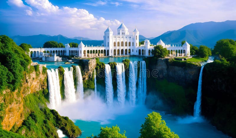 Fantasy Palace stock illustration. Illustration of grand - 306204856