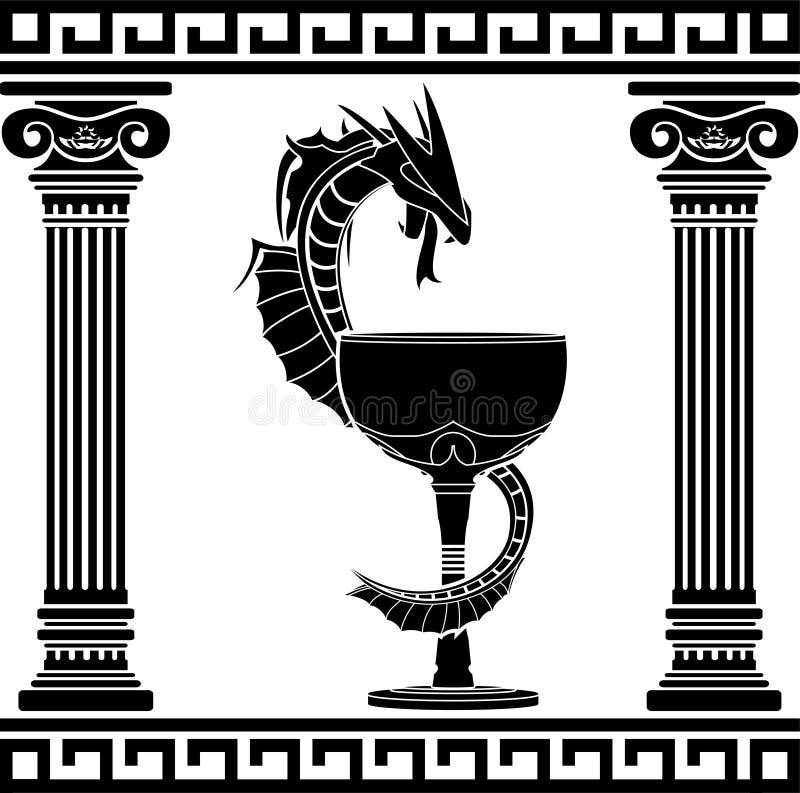 Fantasy pharmacy symbol stock vector. Illustration of dragon - 29747052