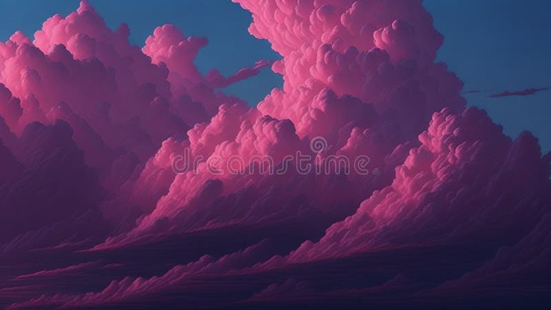 Fantasy Pink Clouds in the Sky. Stock Illustration - Illustration of ...