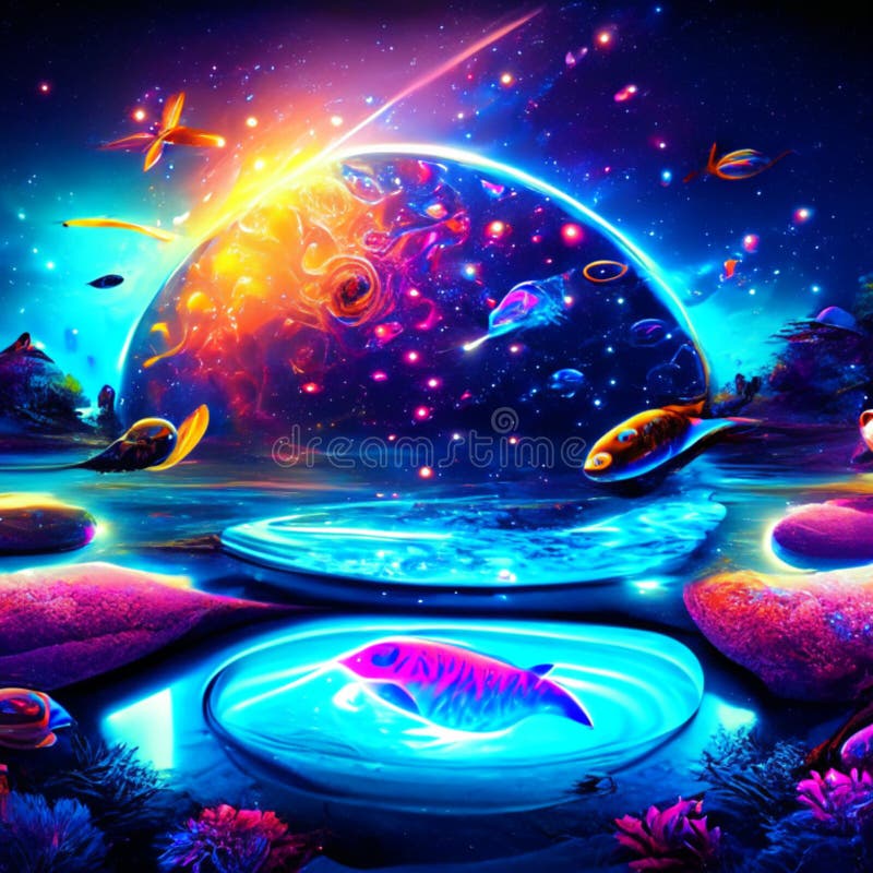 Fantasy Planet. 3d Rendering, 3d Illustration. Computer Digital Drawing ...