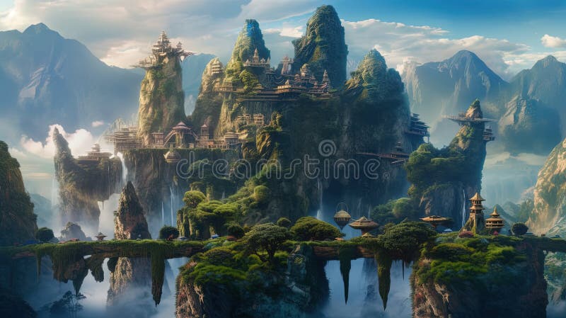 Fantasy Planet Landscape Illustration Stock Illustration - Illustration ...