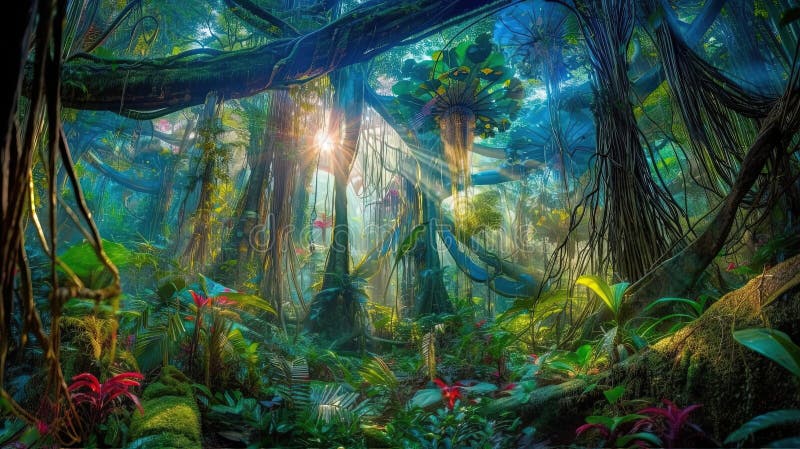 Fantasy Planet Landscape Illustration Stock Illustration - Illustration ...