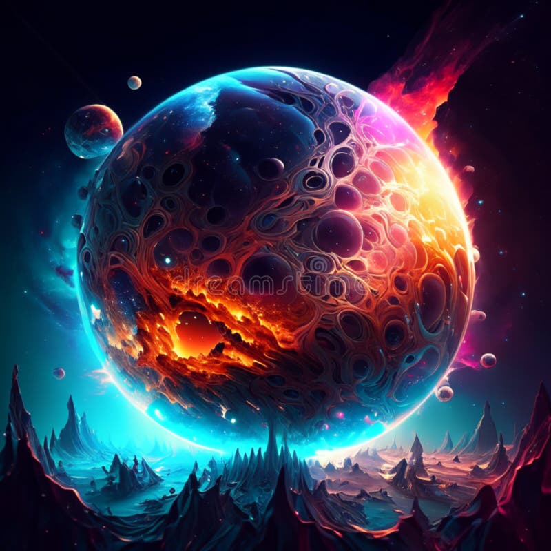 Fantasy Planet. 3d Vector Illustration. Futuristic Planet Stock ...