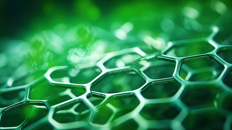 Fantasy Plant Cells Microscopy. Green Organic Structures. Microlife ...