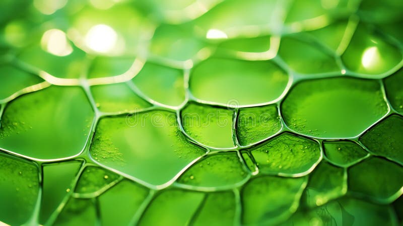 Fantasy Plant Cells Microscopy. Green Organic Structures. Microlife ...