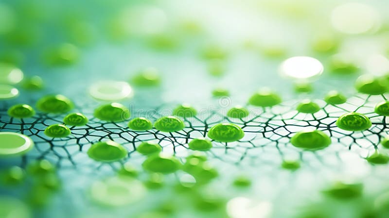 Fantasy Plant Cells Microscopy. Green Organic Structures. Microlife ...