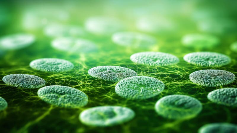 Fantasy Plant Cells Microscopy. Green Organic Structures. Microlife ...