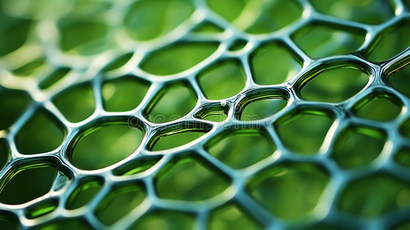 Fantasy Plant Cells Microscopy. Green Organic Structures. Microlife ...