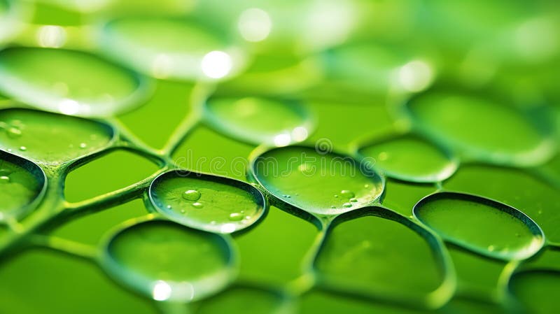 Fantasy Plant Cells Microscopy. Green Organic Structures. Microlife ...