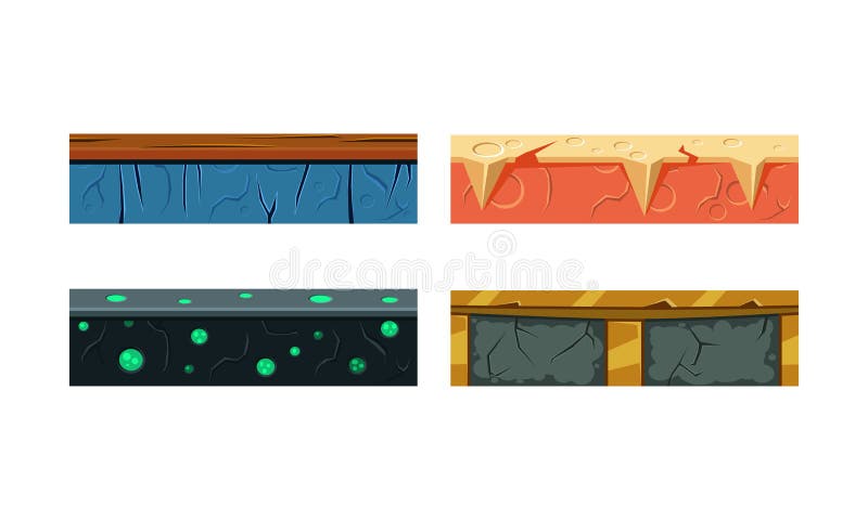 Textures for Games Platform, Set of Vector Stock Vector - Illustration ...
