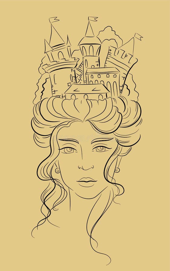 Fantasy Princess - Hand Drawn Illustration Stock Illustration ...