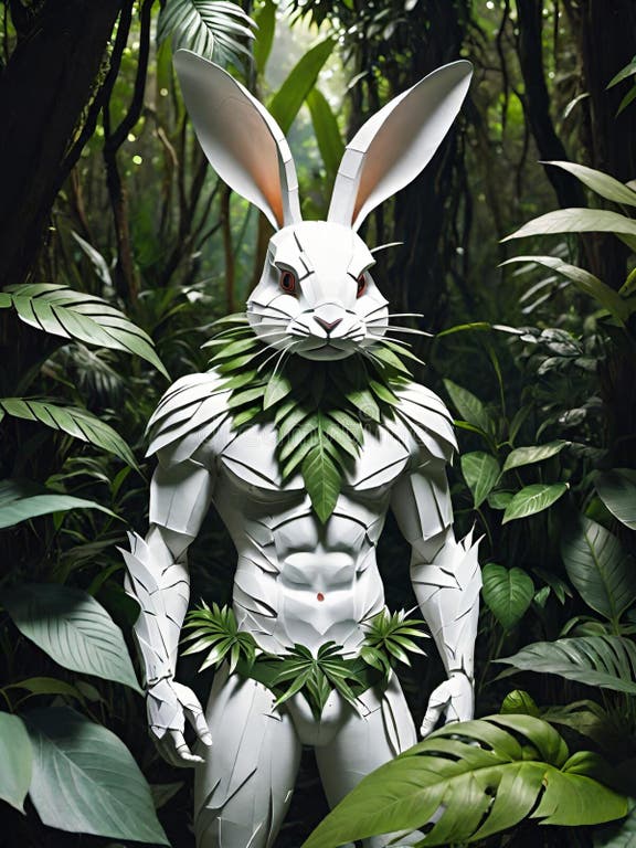 Fantasy Rabbit in the Forest Stock Illustration - Illustration of style ...