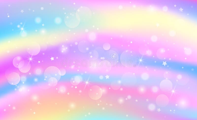 Fantasy Rainbow Background in Sparkling Stars for Design. Stock Vector ...