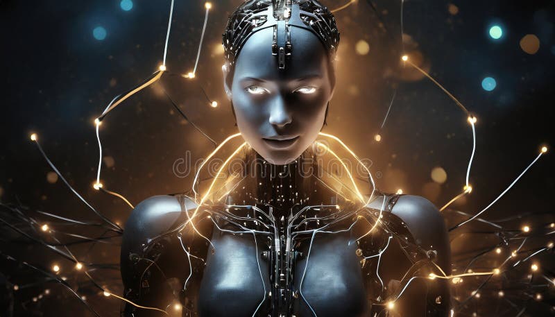 Fantasy robot stock illustration. Illustration of black - 320543676