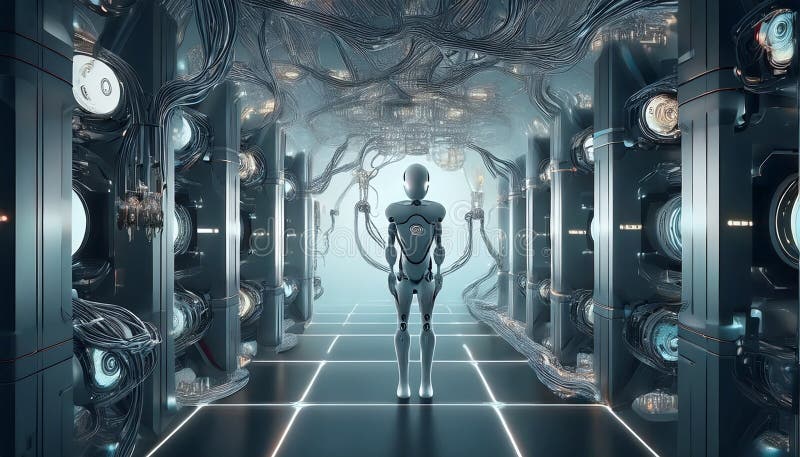 Fantasy robot stock illustration. Illustration of movement - 376796315