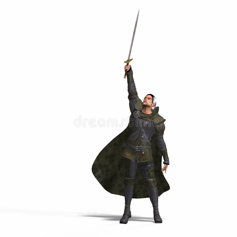 Fantasy Rogue with Sword stock illustration. Illustration of render ...