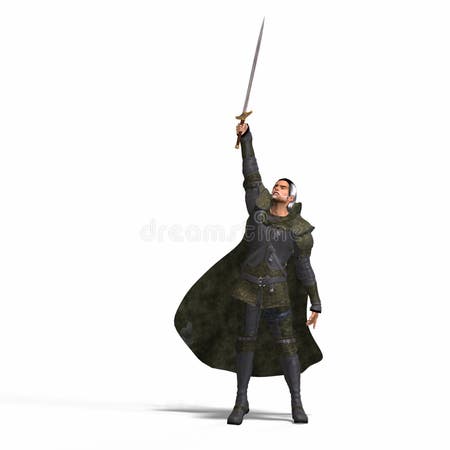 Fantasy Rogue with Sword stock illustration. Illustration of render ...