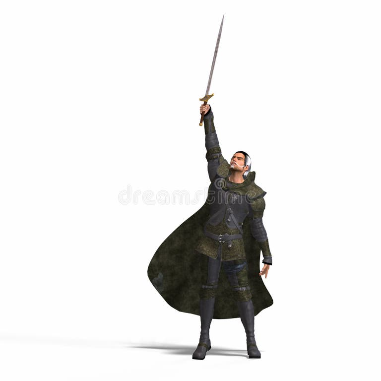 Fantasy Rogue with Sword stock illustration. Illustration of render ...