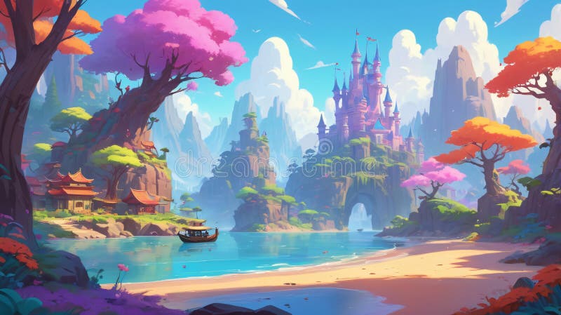 Fantasy RPG 2D Level Design Game Environment Stock Photo - Image of ...