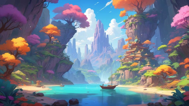 Fantasy RPG 2D Level Design Game Environment Stock Image - Image of ...