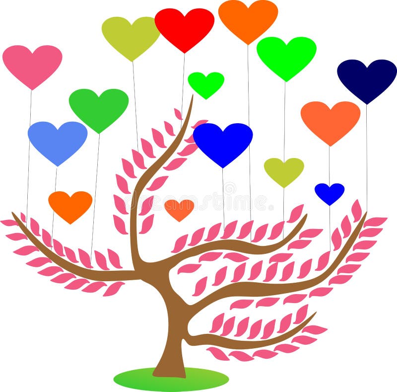 Fantasy sakura love tree stock illustration. Illustration of fantasy ...