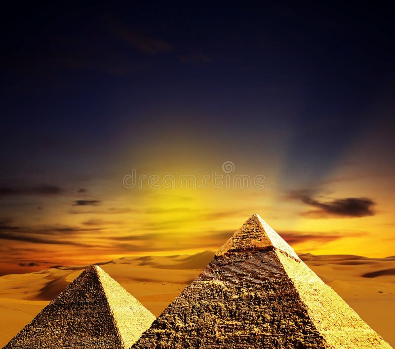 Fantasy Scene of Giza Pyramids Stock Image - Image of heaven, geometry ...
