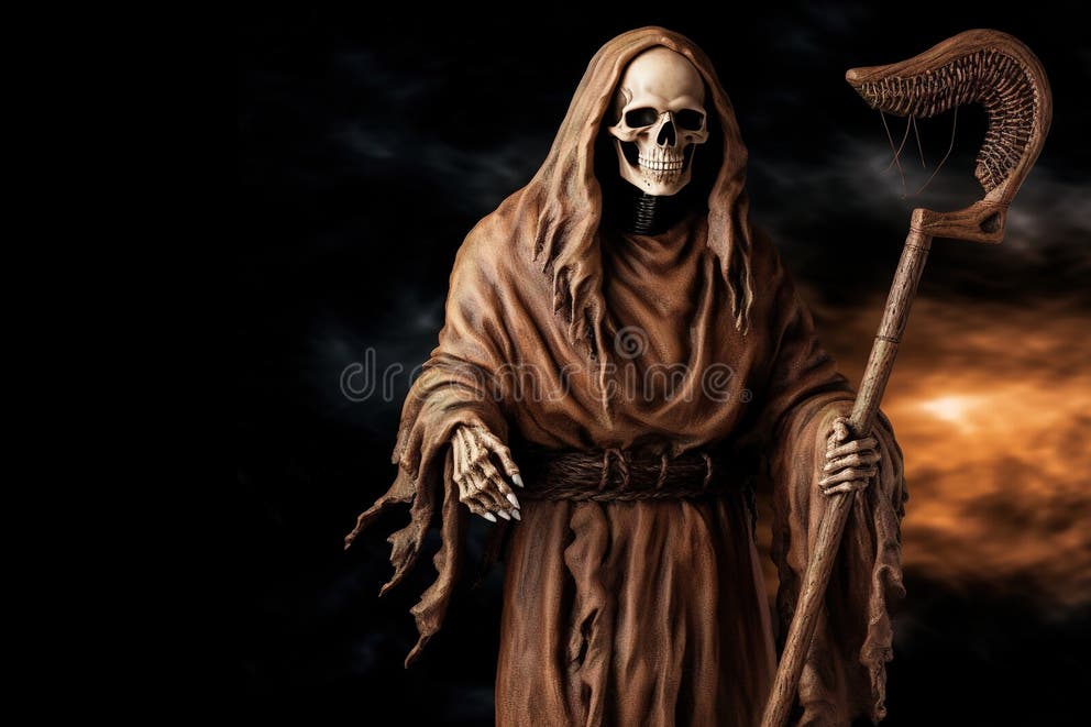 Fantasy Scene with a Grim Reaper in the Dark? Stock Illustration ...