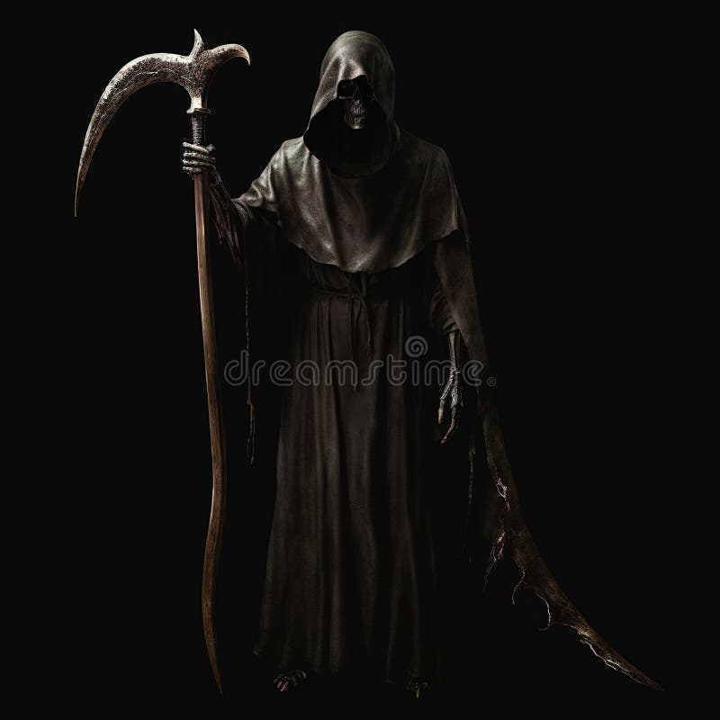 Fantasy Scene with a Grim Reaper in the Dark? Stock Illustration ...