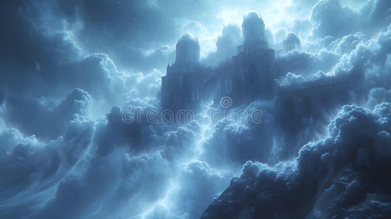 Fantasy Scene with Magnificent Sky. Majestic Clouds in Different ...
