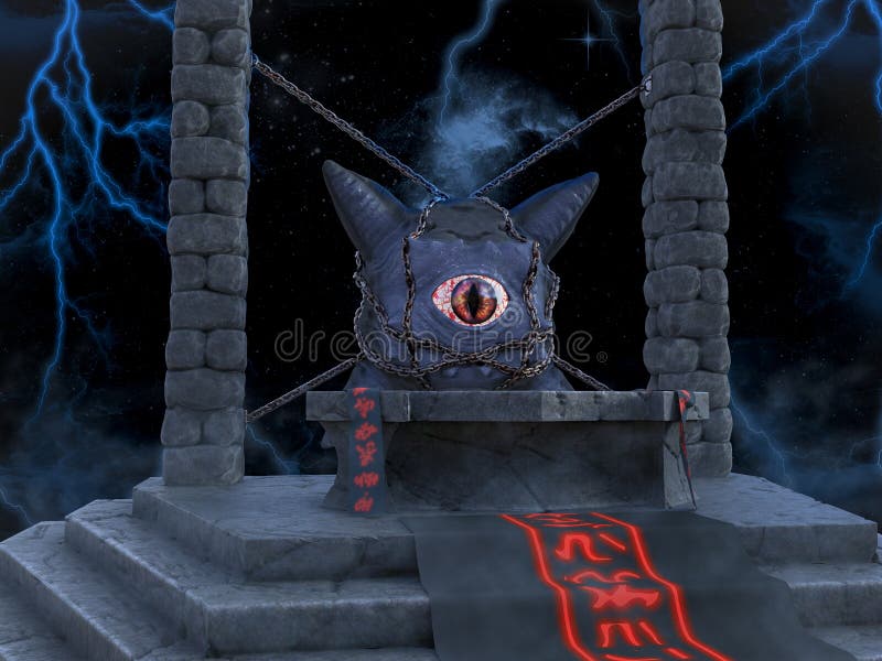 Fantasy Chain Hell Demon Witch Goddess. Stock Illustration ...