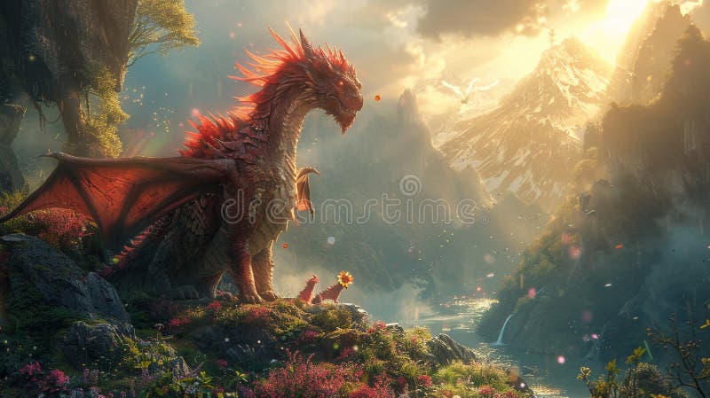 A Fantasy Scene with Mythical Creatures Celebrating Pride in a Vibrant ...