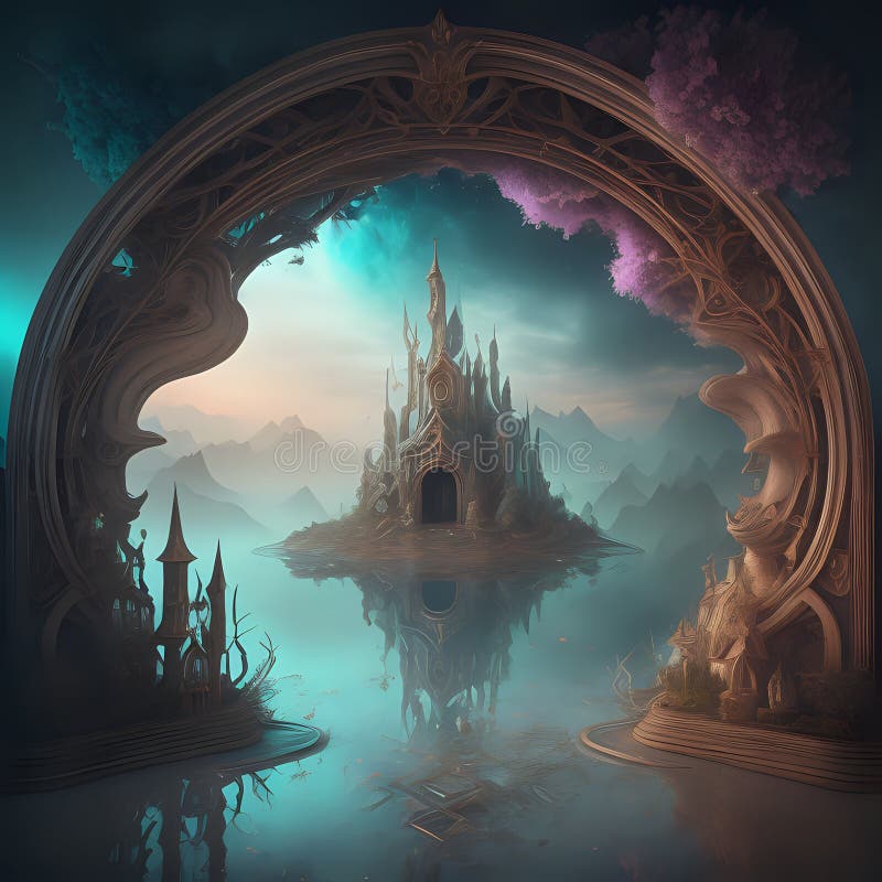 Fantasy Scene with Surreal Elements and Mystical Atmosphere, Night ...