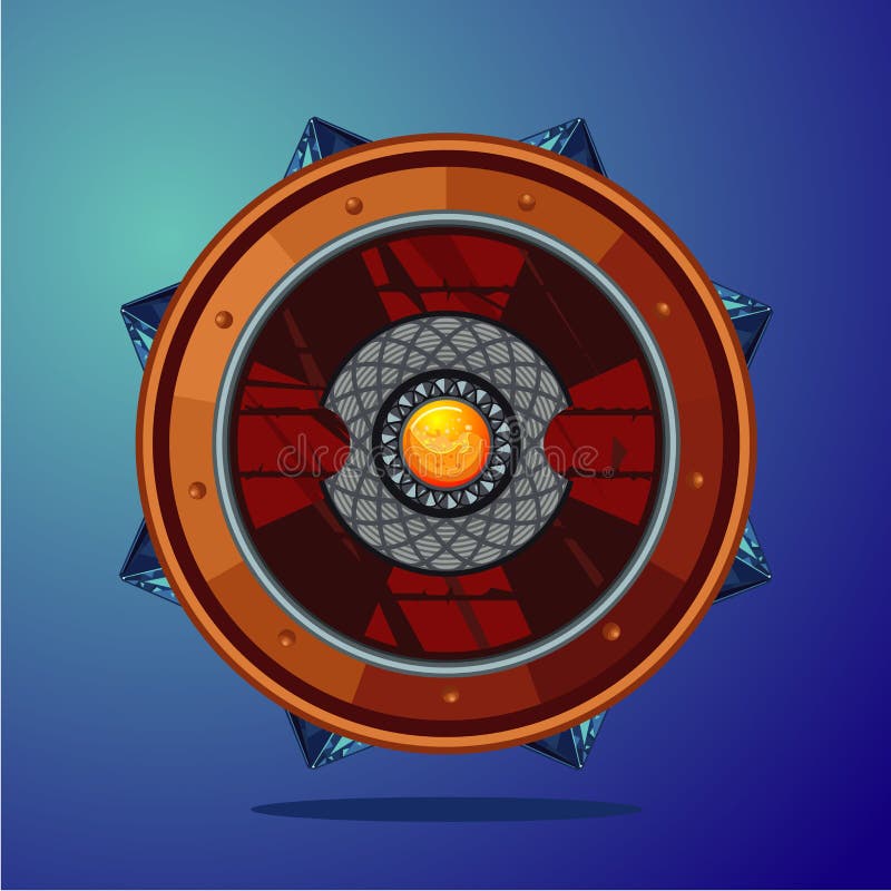Fantasy Shield. Magic Weapon with Crystal. Game Design Concept. Stock ...