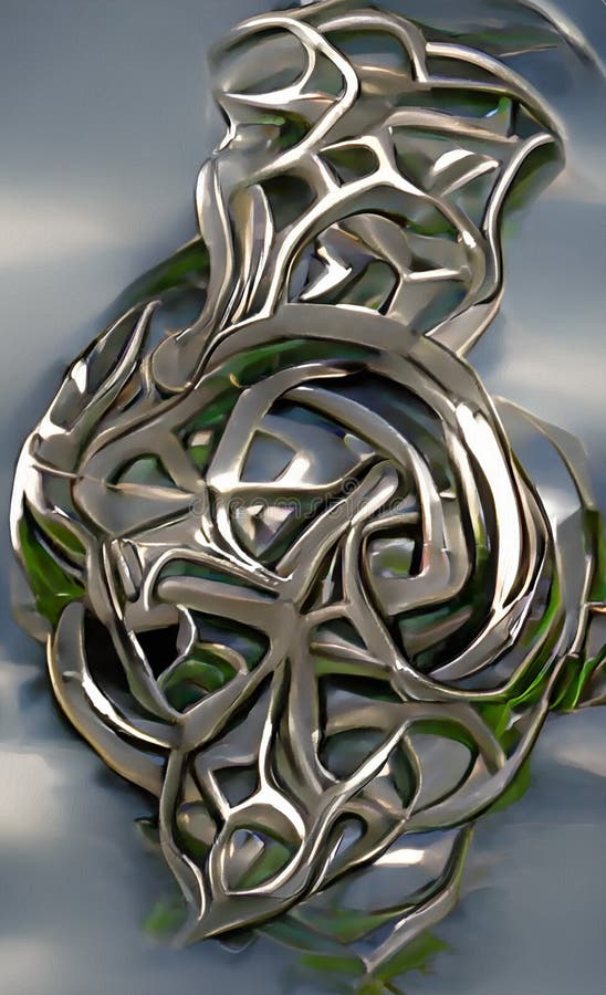Fantasy Silver Artefact - Abstract Digital Art Stock Illustration ...