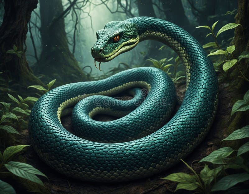 Fantasy Snake Illustration - Generated by Ai Stock Illustration ...
