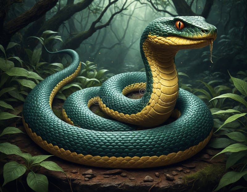 Fantasy Snake Illustration - Generated by Ai Stock Illustration ...